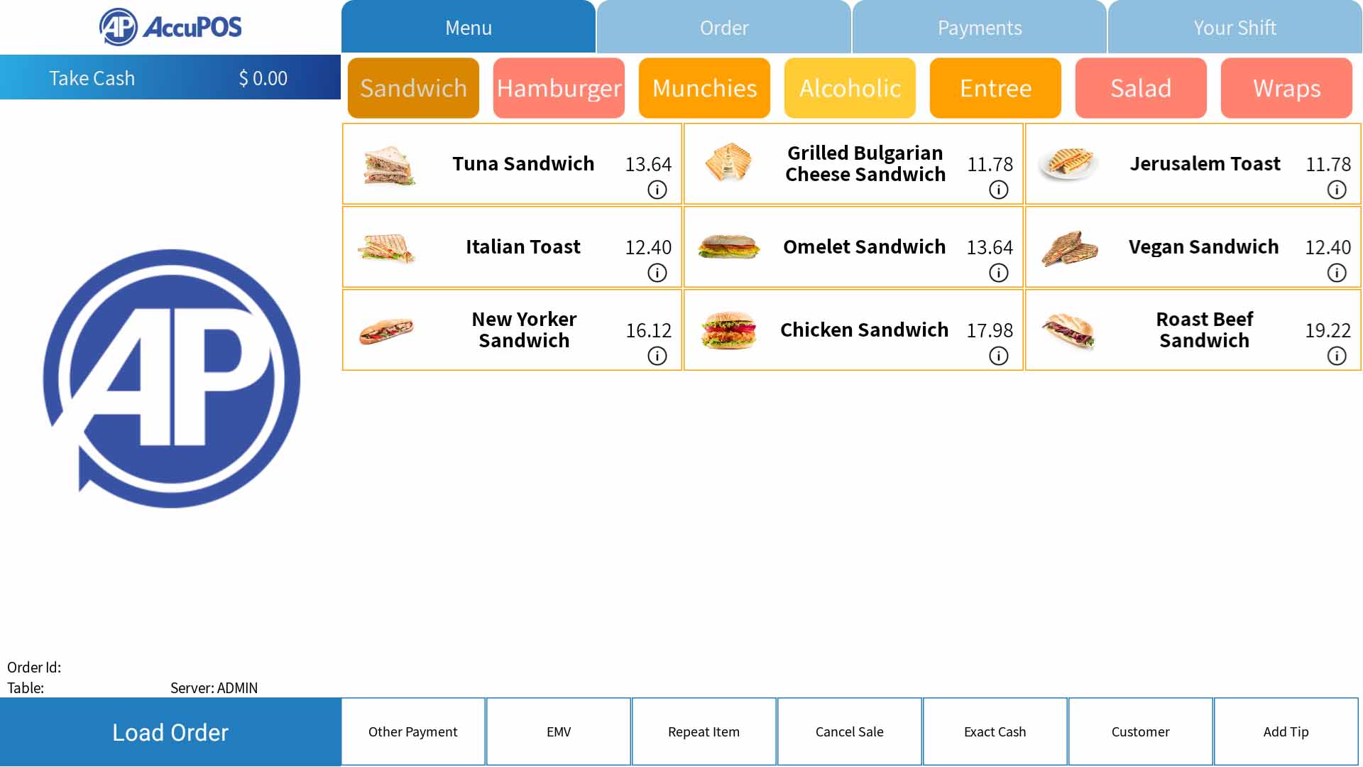 Food Service General Demo — AccuPOS Point of Sale