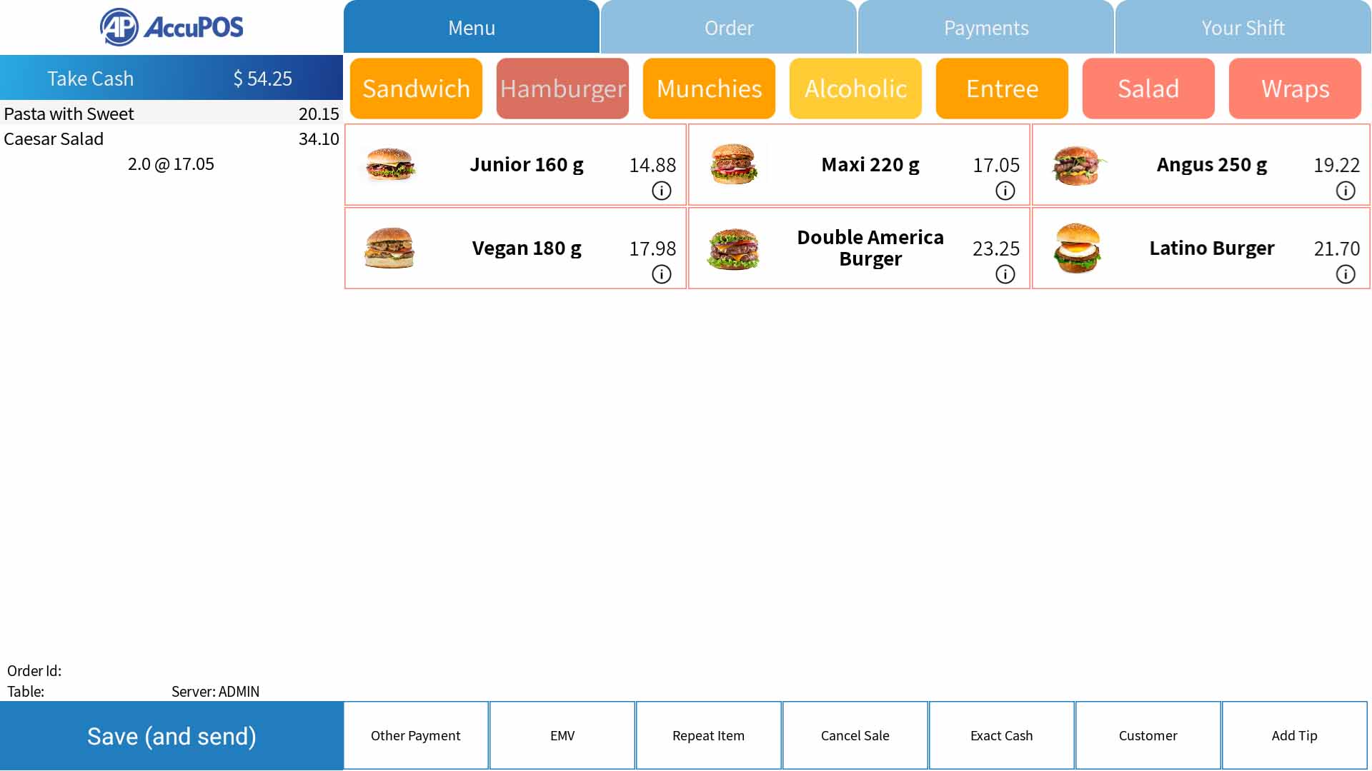 Food Service General Demo — AccuPOS Point of Sale